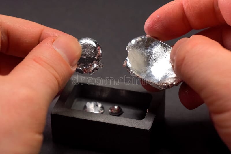 Liquid Metal in the Hands of Men Stock Photo - Image of pure, knowledge ...