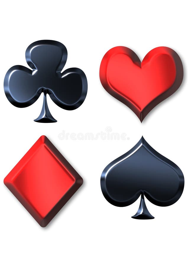 Liquid Metal Playing Card Symbols Stock Illustration - Illustration of ...