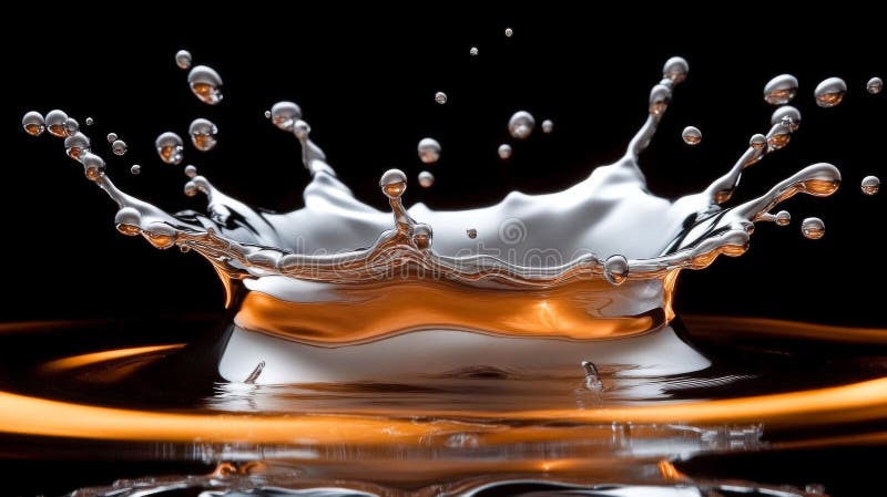 Liquid Metal Splash Crown Formation Abstract Art Stock Illustration ...