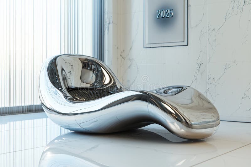 Liquid Metal Structure Showcasing Futuristic Design with a Soft Shine ...