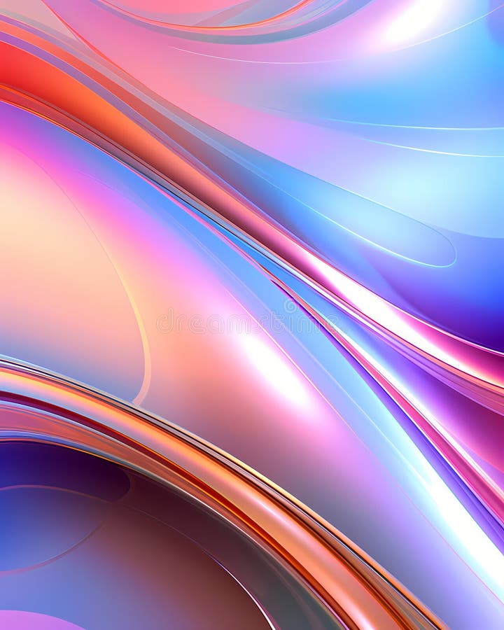 Liquid Metal Texture Abstract Background with Soft Neon Colors - Wave ...
