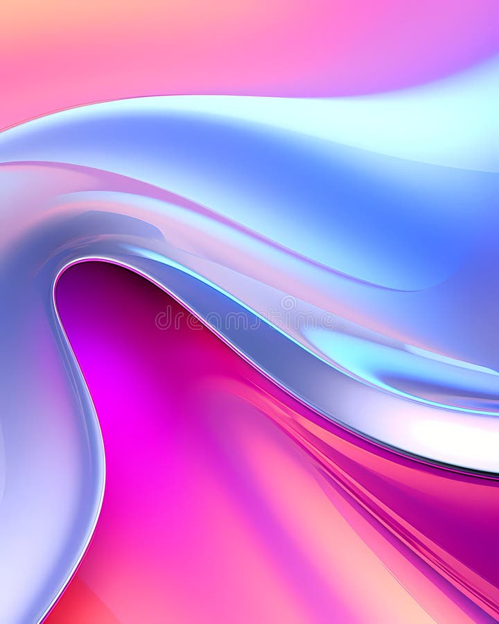 Liquid Metal Texture Abstract Background with Soft Neon Colors - Wave ...
