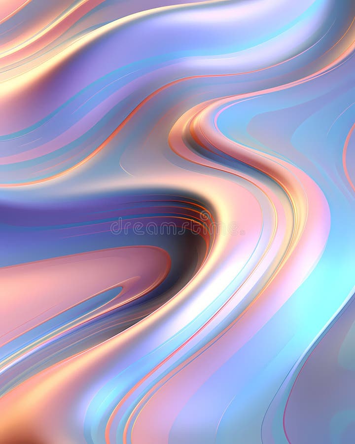 Liquid Metal Texture Abstract Background with Soft Neon Colors - Wave ...