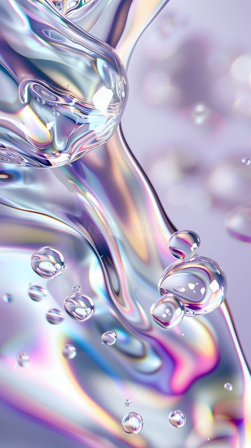 Liquid Metal Texture Abstract Background with Soft Neon Colors Stock ...