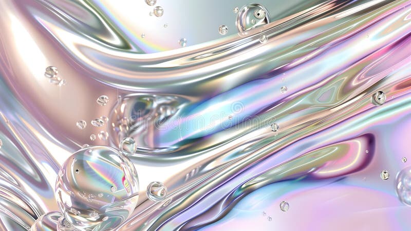 Liquid Metal Texture Abstract Background with Soft Neon Colors Stock ...