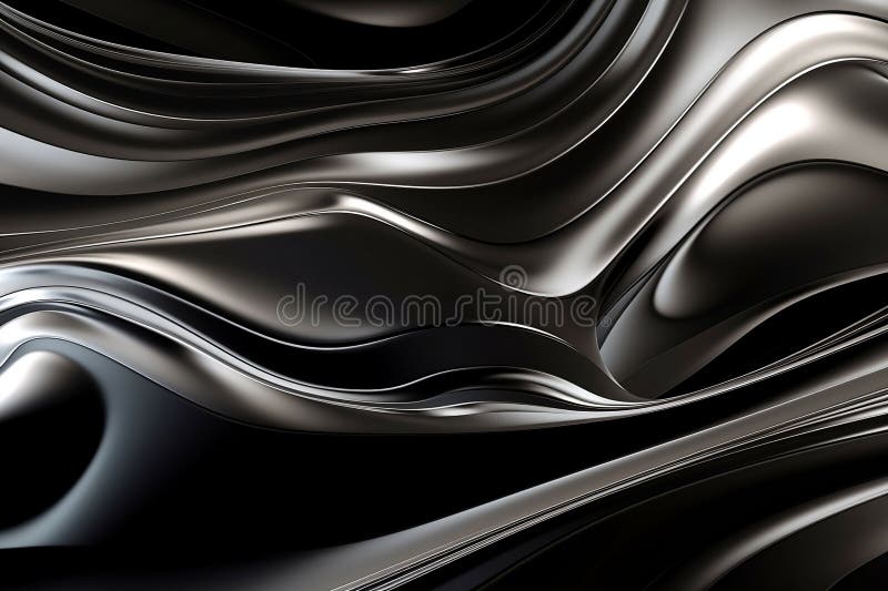 Liquid Metal Waves - Abstract Background Design with Metallic Wavy ...
