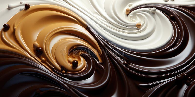 Liquid Milk Chocolate, Top View. Generative AI Stock Illustration ...