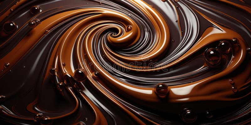 Liquid Milk Chocolate, Top View. Generative AI Stock Illustration ...