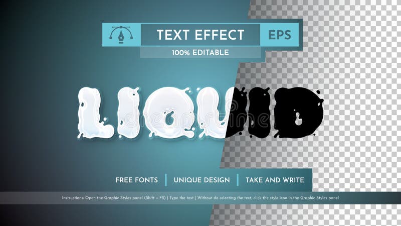 Liquid Milk Editable Text Effect, Graphic Style Stock Vector ...