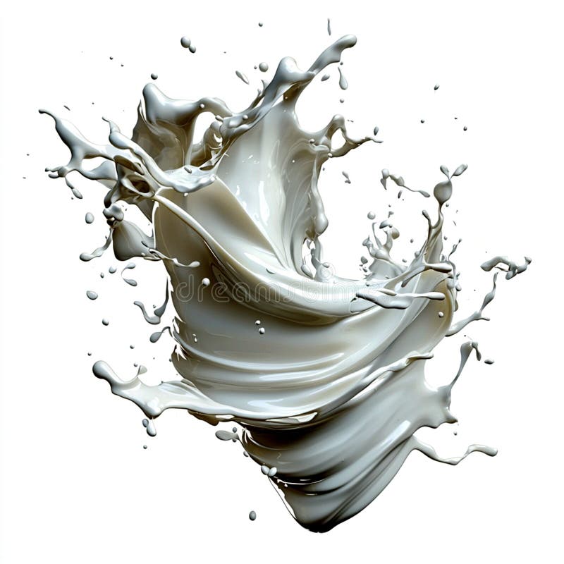 Liquid Motion Splash Cream White Paint Abstract Background Isolated on ...