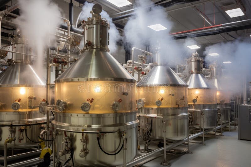 Liquid Nitrogen Storage Tanks in a Laboratory Stock Illustration ...