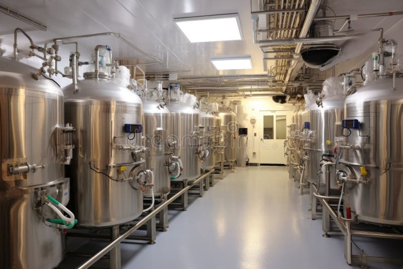 Liquid Nitrogen Tanks in Cryonics Lab Stock Illustration - Illustration ...