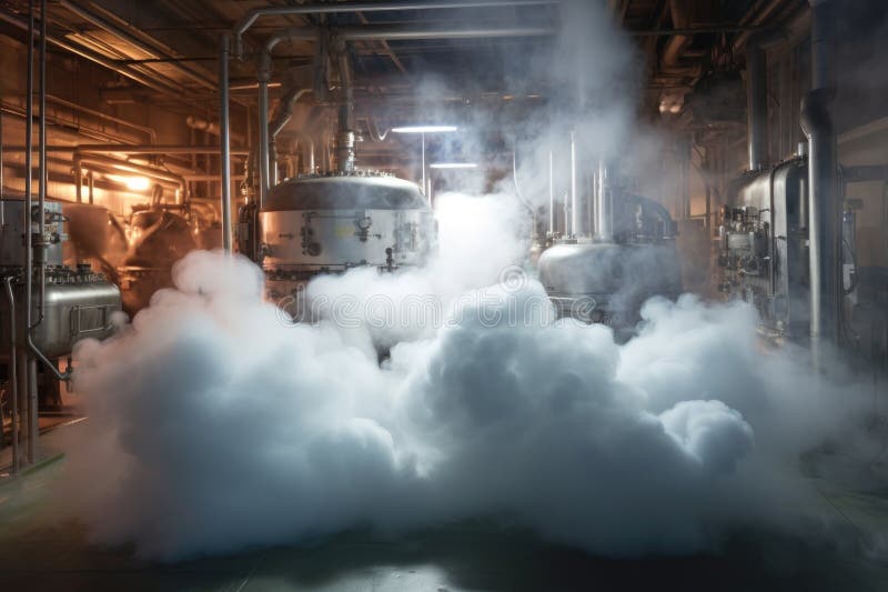 Liquid Nitrogen Vapor Rising from Cryonic Storage Area Stock Image ...