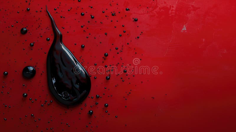 Liquid Oil Drop on Red Surface Stock Photo - Image of abstract, food ...
