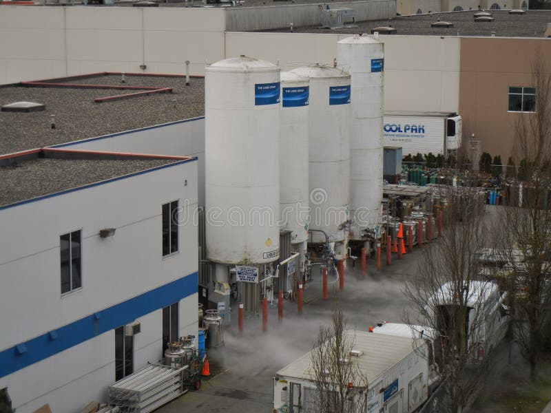 Bulk Oxygen Tanks stock photo. Image of gate, system - 45754226