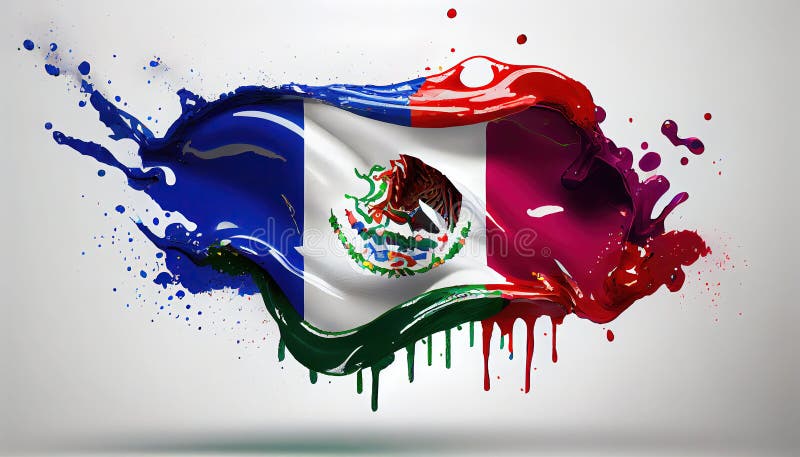 Liquid Paint Colors of Belize Flag Dripping and Explosion Abstract Art ...