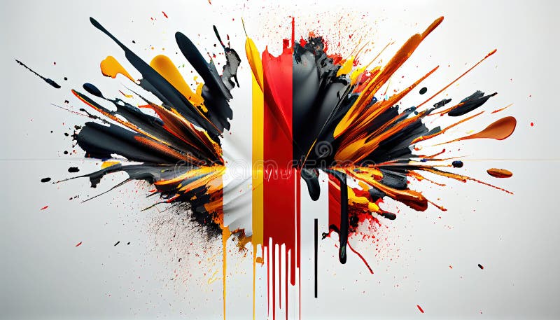 Liquid Paint Colors of Germany Flag Dripping and Explosion Abstract Art ...