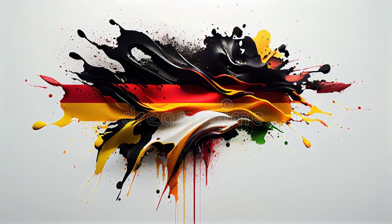 Liquid Paint Colors of Germany Flag Dripping and Explosion Abstract Art ...