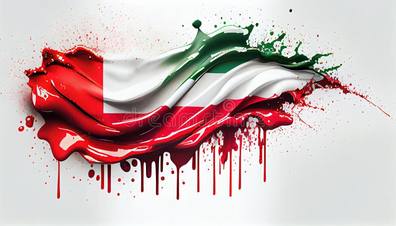 Liquid Paint Colors of Poland Flag Dripping and Explosion Abstract Art ...