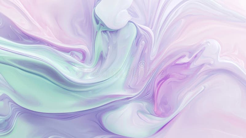 Liquid Paint Flowing and Mixing Together Creating a Mesmerizing Wavy ...