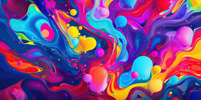 Liquid Paint Psychedelic Swirls. Trippy Abstract Acrylic Background ...