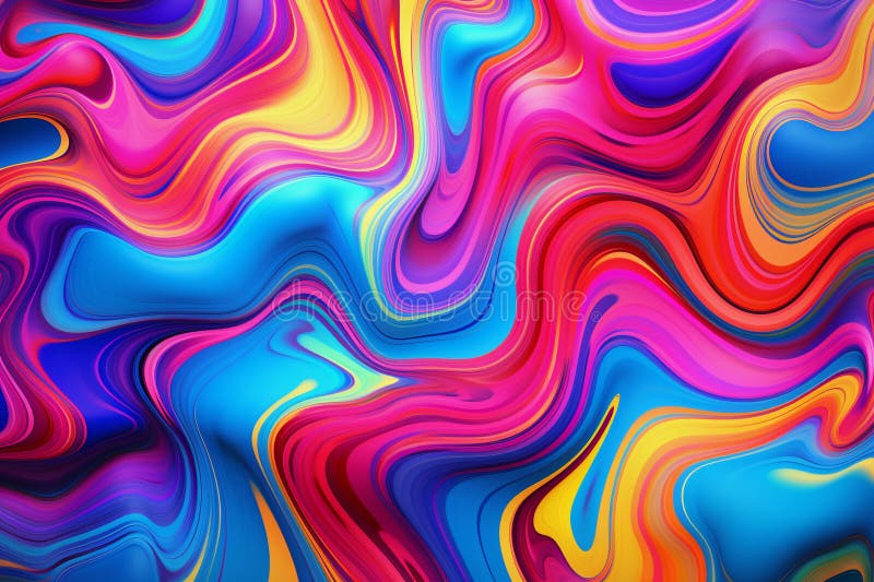 Liquid Paint with Waves and Beautiful Patterns. Fluid Art. Colorful ...