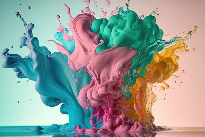 Liquid Pastel Colors of Spring Illustration Generative Ai Stock ...