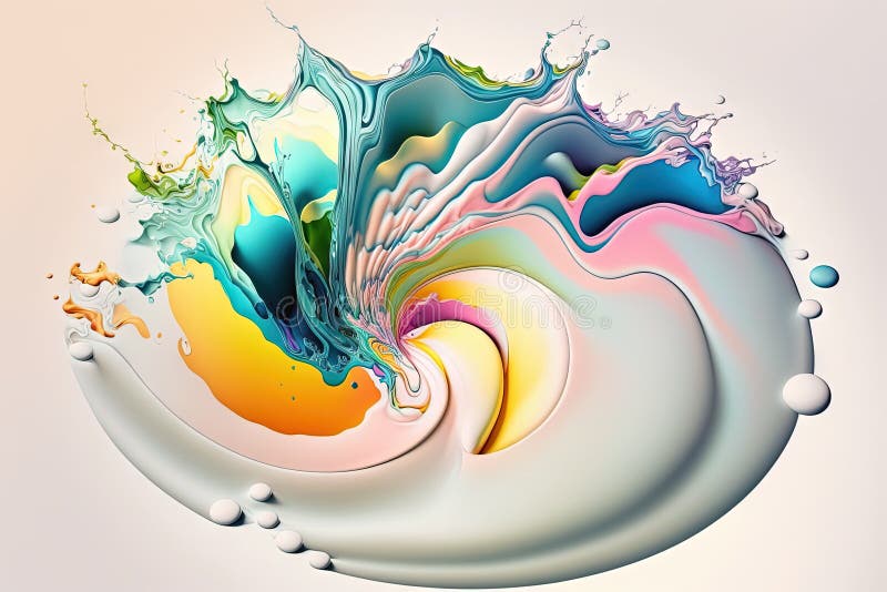 Liquid Pastel Colors of Spring Illustration Generative Ai Stock ...