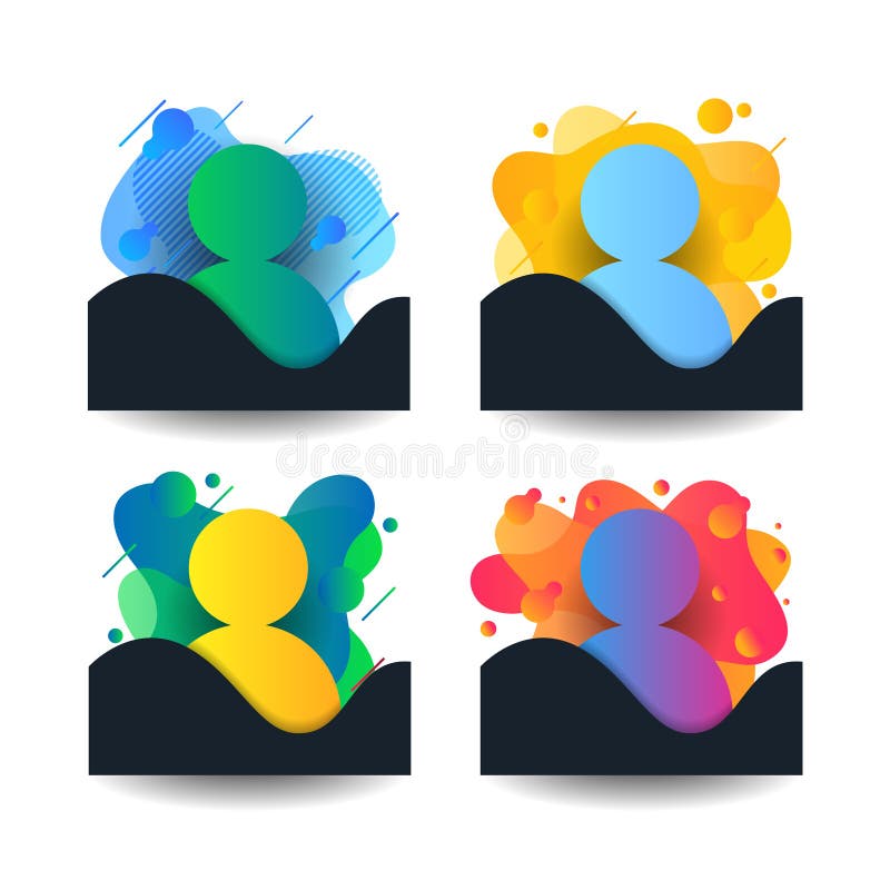 Liquid Person Shape. Human in Suit Avatar. Abstract Shape. Gradient ...
