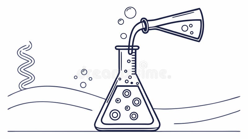 Liquid Pouring into Bubbling Flask Art, Vector Design Generative AI ...