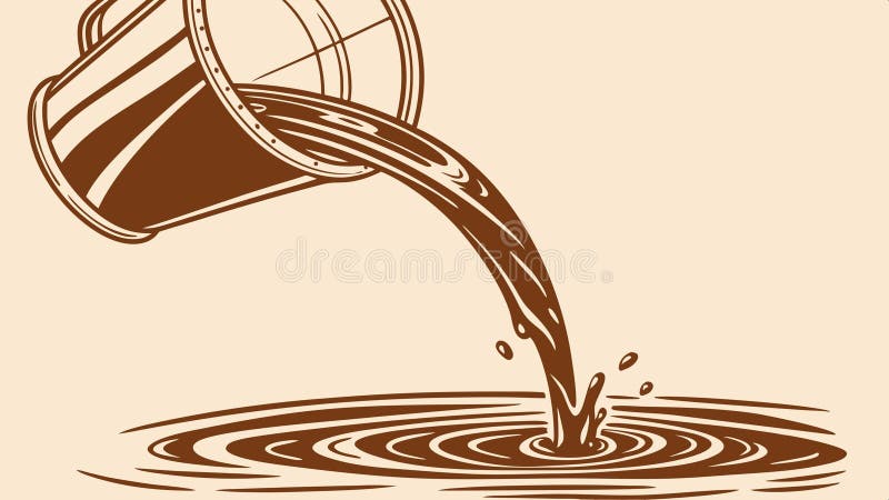 Liquid Pouring from Container, Symbolizing Drinks or Process Vector ...