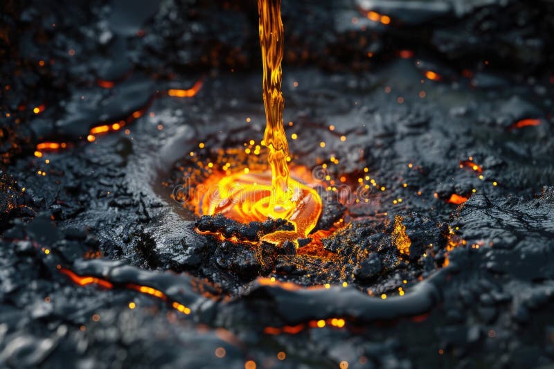 Liquid Pouring Out of a Fire Pit, Suitable for Outdoor and Industrial ...