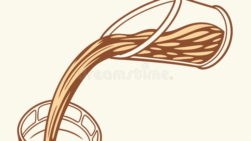 Liquid Pouring from Pitcher into Swirl, Culinary Process Vector Art ...
