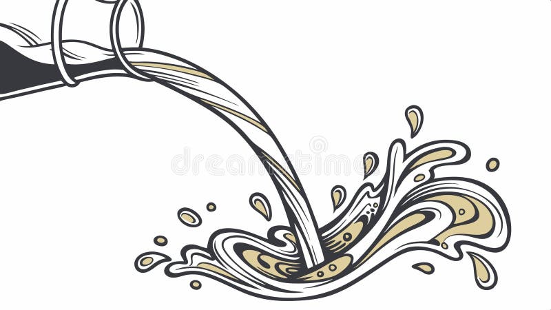 Liquid Pouring Splash Effect, Dynamic Fluid and Motion Illustration ...