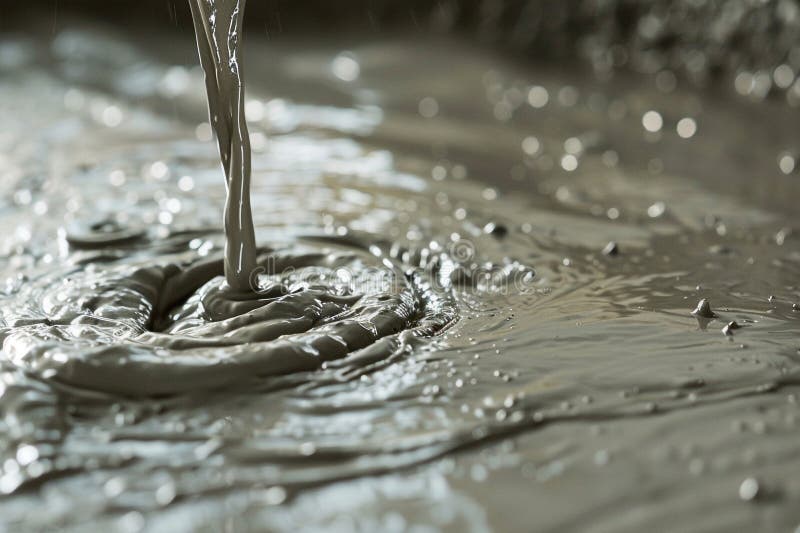 Liquid Pouring into a Swirling Pattern Stock Illustration ...