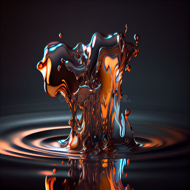 Liquid Precious Metal Silver Chrome Splash Effect.generative Ai Stock ...