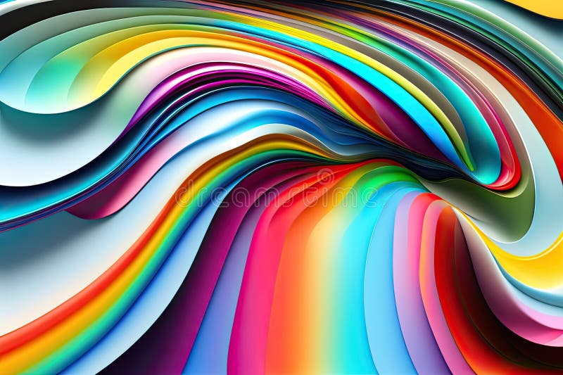 Liquid Rainbow Mix Wavy Plastic Texture Abstract Generative AI ...