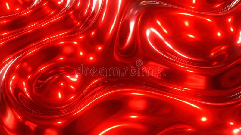 Liquid Red Chrome Waves Background, Shiny and Lustrous Metal Pattern ...