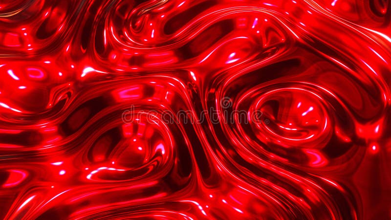 Liquid Red Chrome Waves Background, Shiny and Lustrous Metal Pattern ...