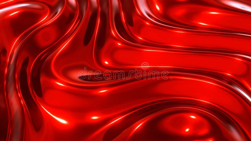 Liquid Red Chrome Waves Background, Shiny and Lustrous Metal Pattern ...