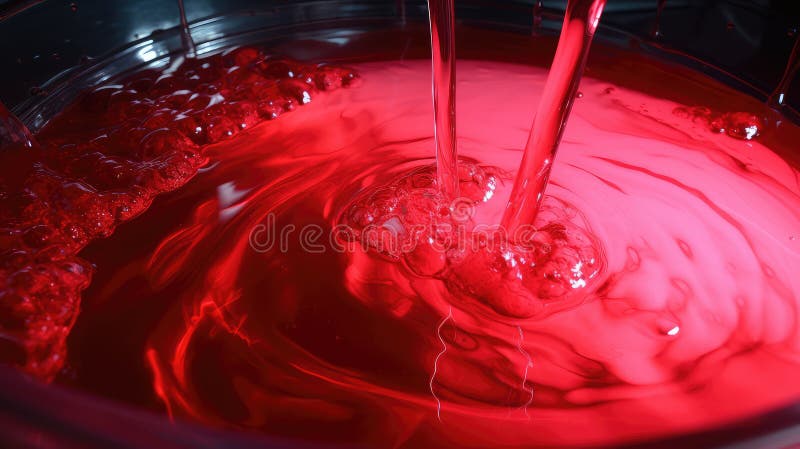 Liquid red dye in water stock illustration. Illustration of teraction ...