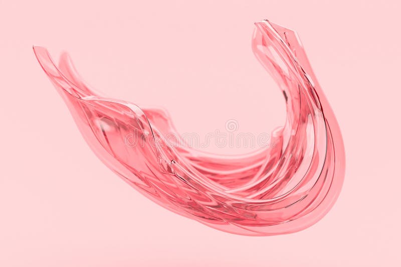 Liquid Red Glass Waves. Beautiful Flowing Splash Stock Illustration ...