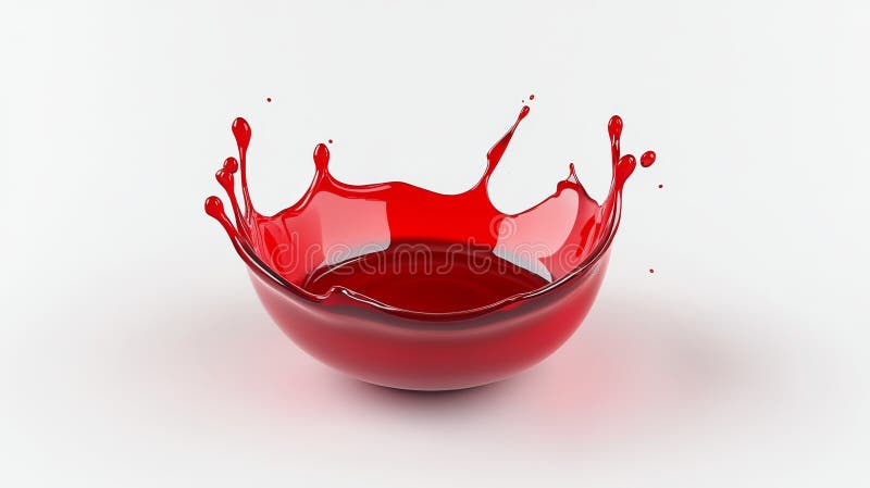 Liquid Red Paint Splashing, Isolated on a Transparent Backdrop Stock ...
