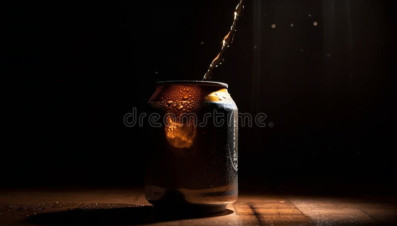 Liquid Refreshment Pouring from Bottle Onto Table Generated by AI Stock ...