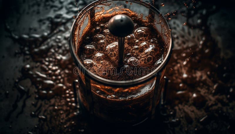 Liquid Refreshment Spilling from Glass on Table Generated by AI Stock ...