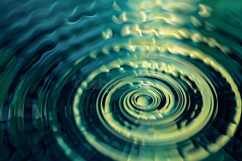 Liquid Rings, Abstract Teal and Green Water Ripple Effect, Expanding ...