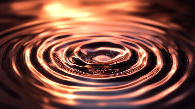 Liquid Ripple Sunset Reflection Abstract Background Stock Illustration ...