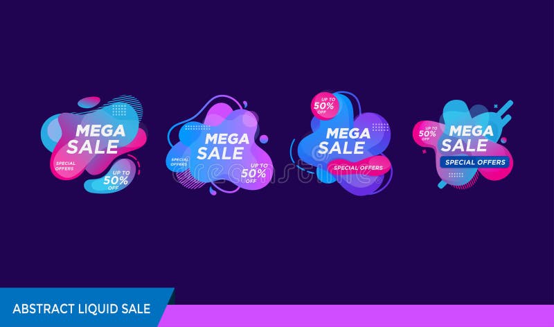 Liquid Sale Banner Label Element Stock Vector - Illustration of banner ...