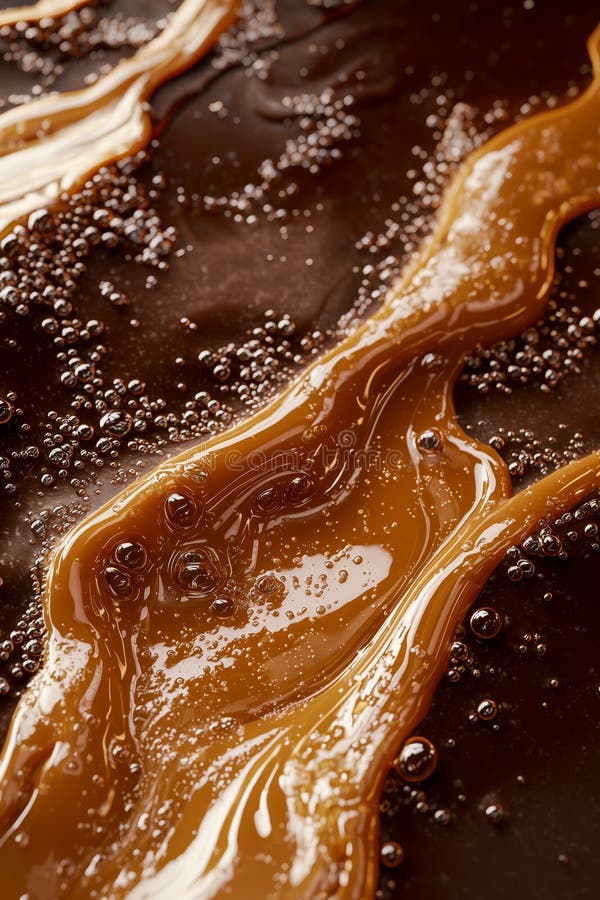 Liquid Salted Caramel Syrup. Background of Salted Caramel Paste Stock ...