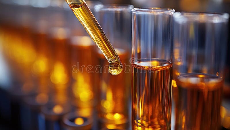 Liquid Samples in Test Tubes a Dropper Adds Liquid Stock Illustration ...